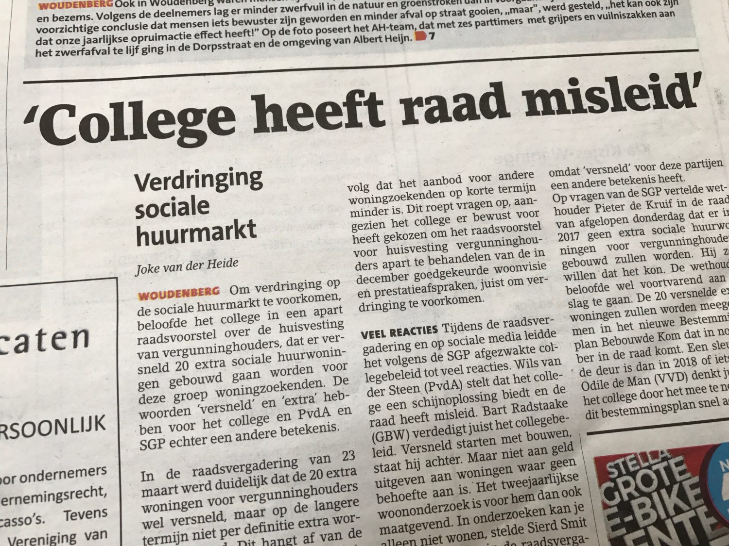 Media-framing of een misverstand..? - GemeenteBelangen Woudenberg